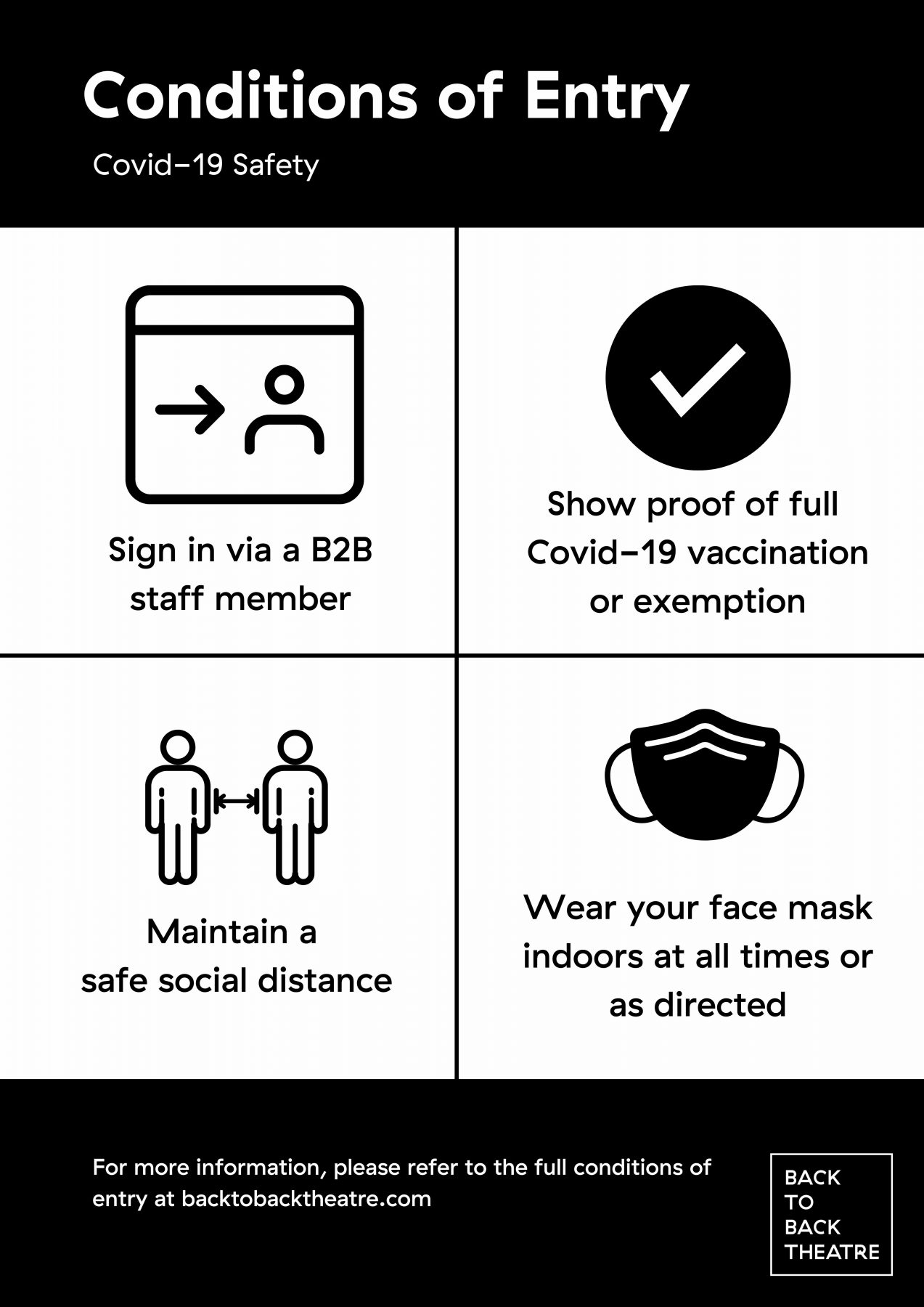 Covid-19 | Conditions of Entry - Back to Back Theatre